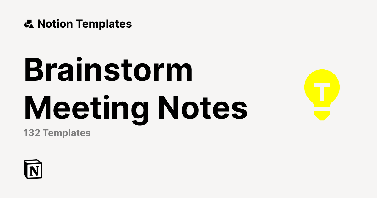 Brainstorm Templates | Notion Marketplace