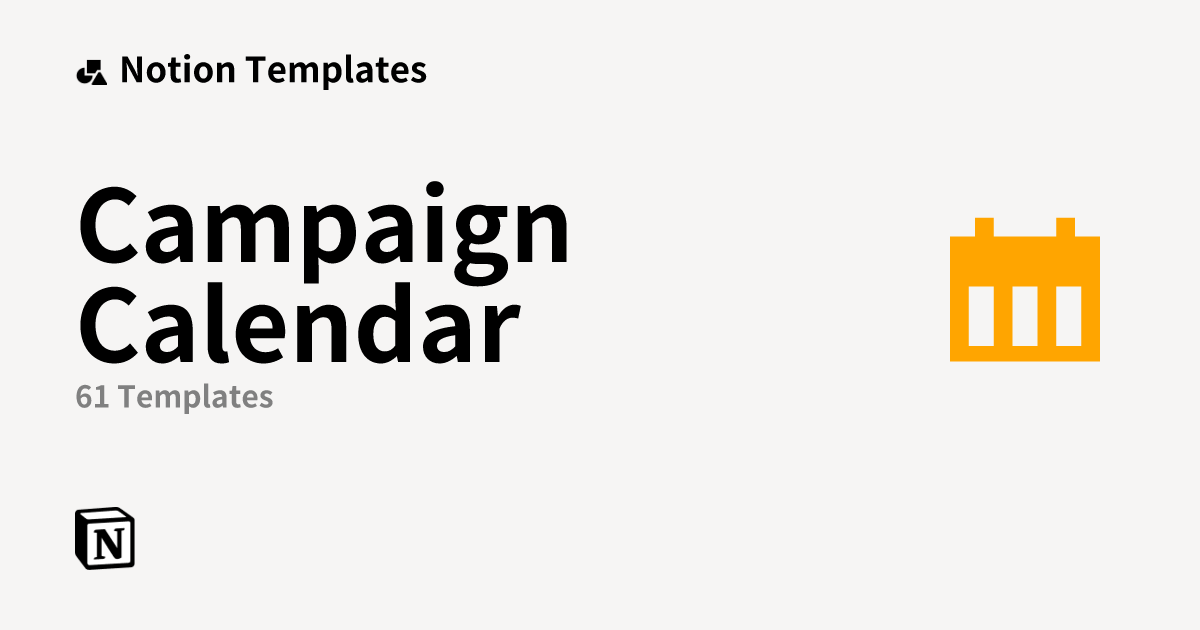 Best Campaign Calendar Templates from Notion | Notion Marketplace