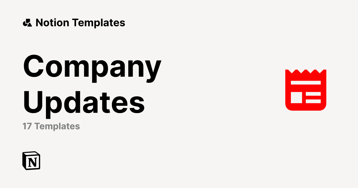 Free Company Updates Templates from Notion | Notion Marketplace