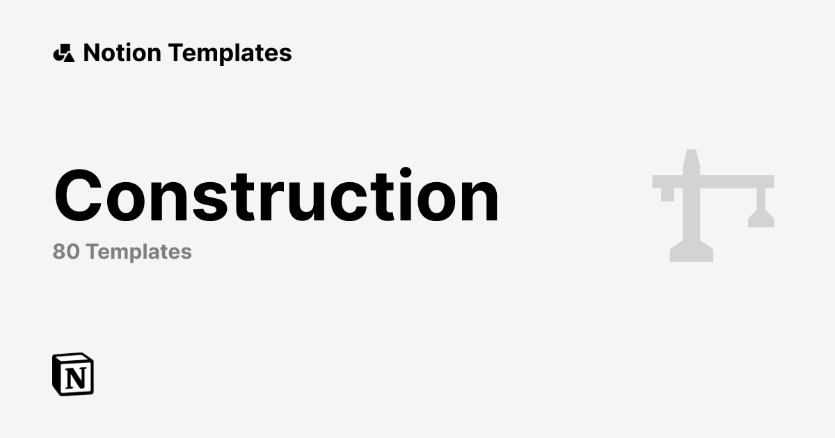 Notion Templates for Construction | Notion Marketplace