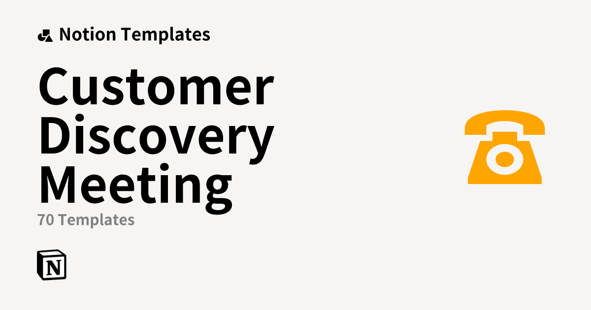 Best Customer Discovery Meeting Templates from Notion | Notion Marketplace