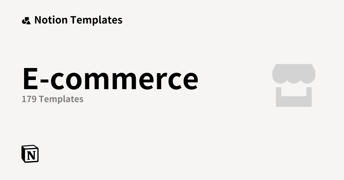 Notion Templates for E-Commerce | Notion Marketplace