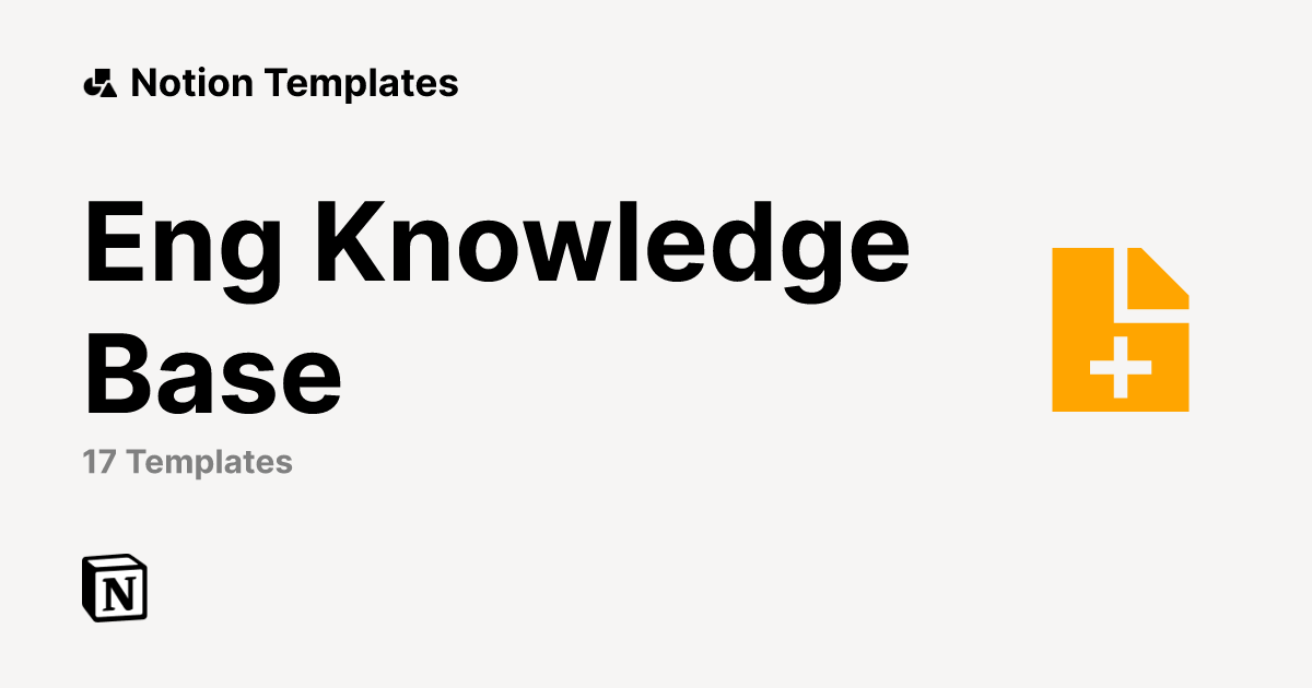 Engineering Knowledge Base Templates | Notion Marketplace