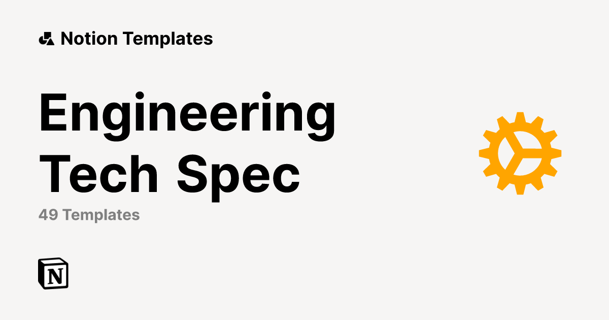 Best Engineering Tech Spec Templates From Notion Notion Marketplace