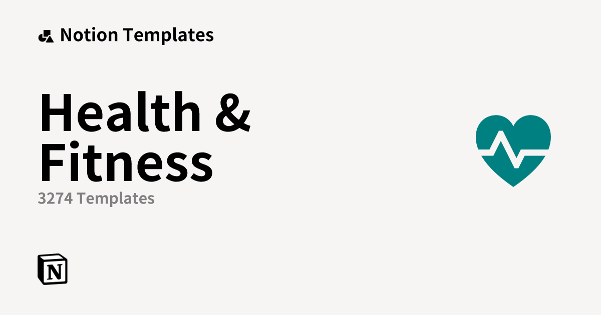 Best Health & Fitness Templates from Notion | Notion Marketplace