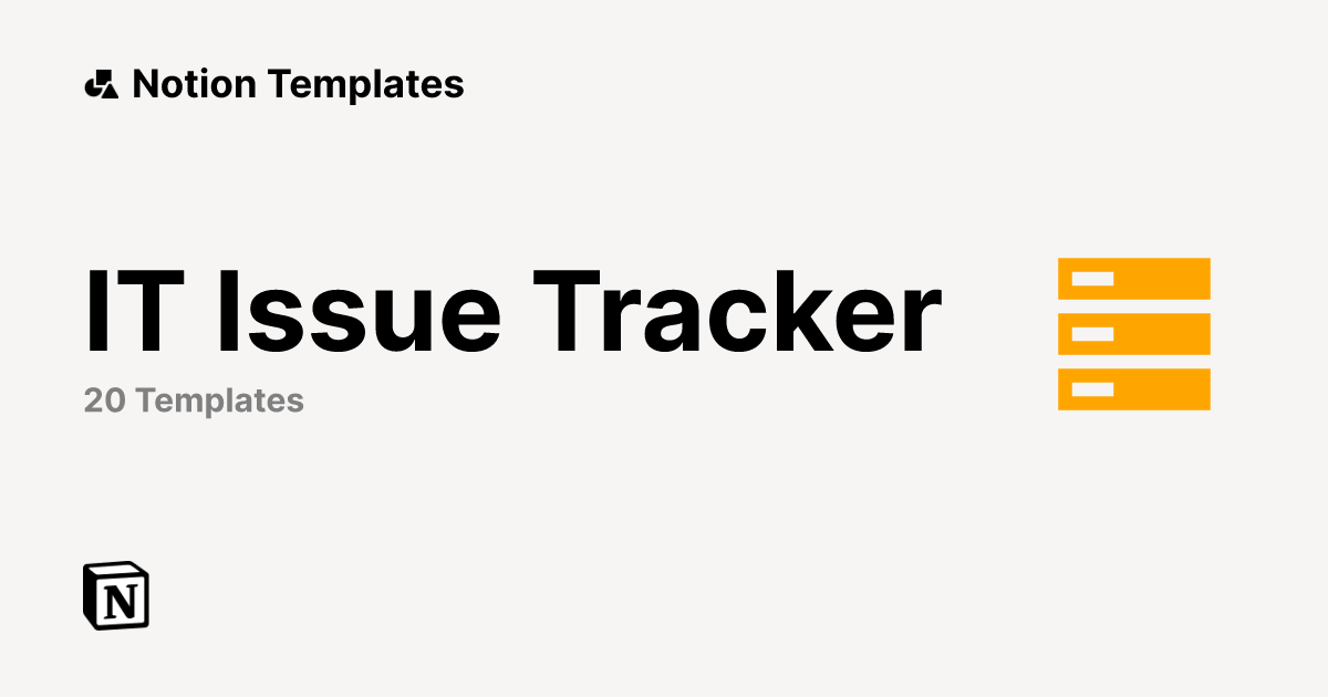 IT Issue Tracker Templates | Notion Marketplace