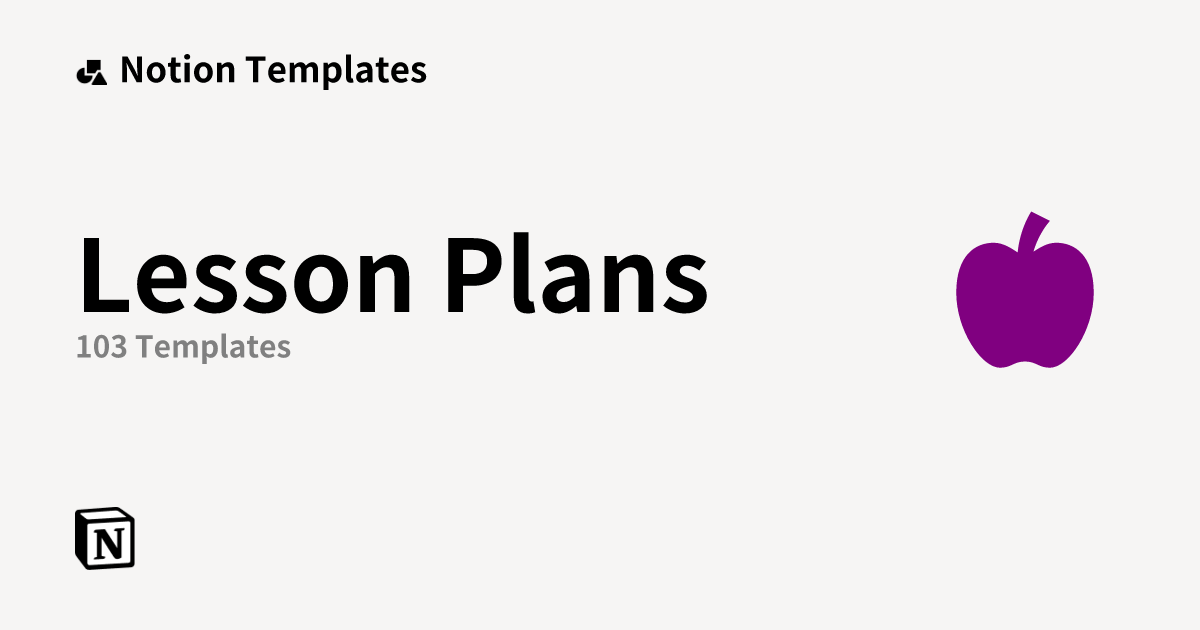 Lesson Plans Templates | Notion Marketplace