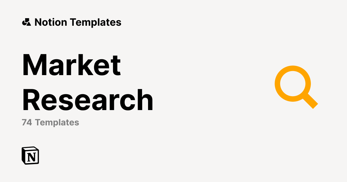 Free Market Research Templates from Notion | Notion Marketplace