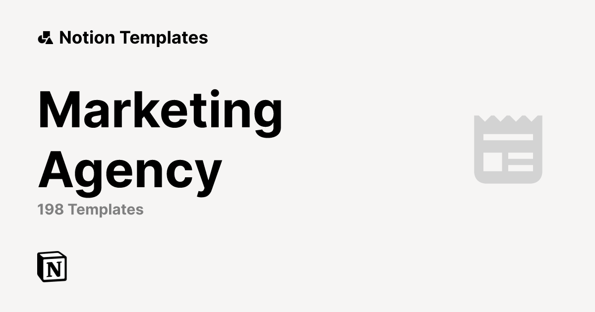 Notion Templates for Marketing Agencies | Notion Marketplace