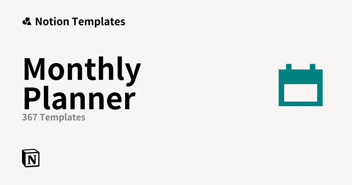 Best Monthly Planner Templates from Notion | Notion Marketplace