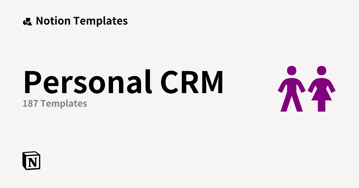 Free Personal CRM Templates from Notion | Notion Marketplace Free Personal CRM Templates from Notion | Notion Marketplace