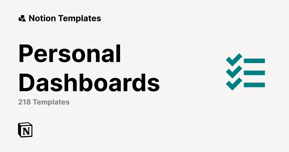 Best Personal Dashboards Templates from Notion | Notion Marketplace