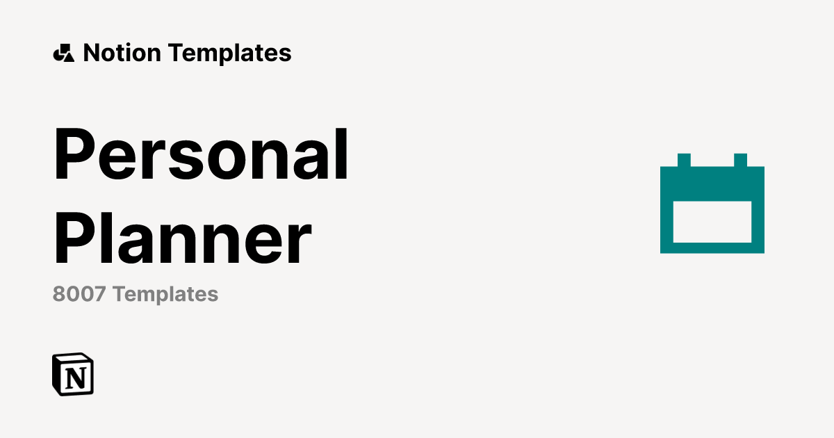 Best Personal Planner Templates from Notion | Notion Marketplace