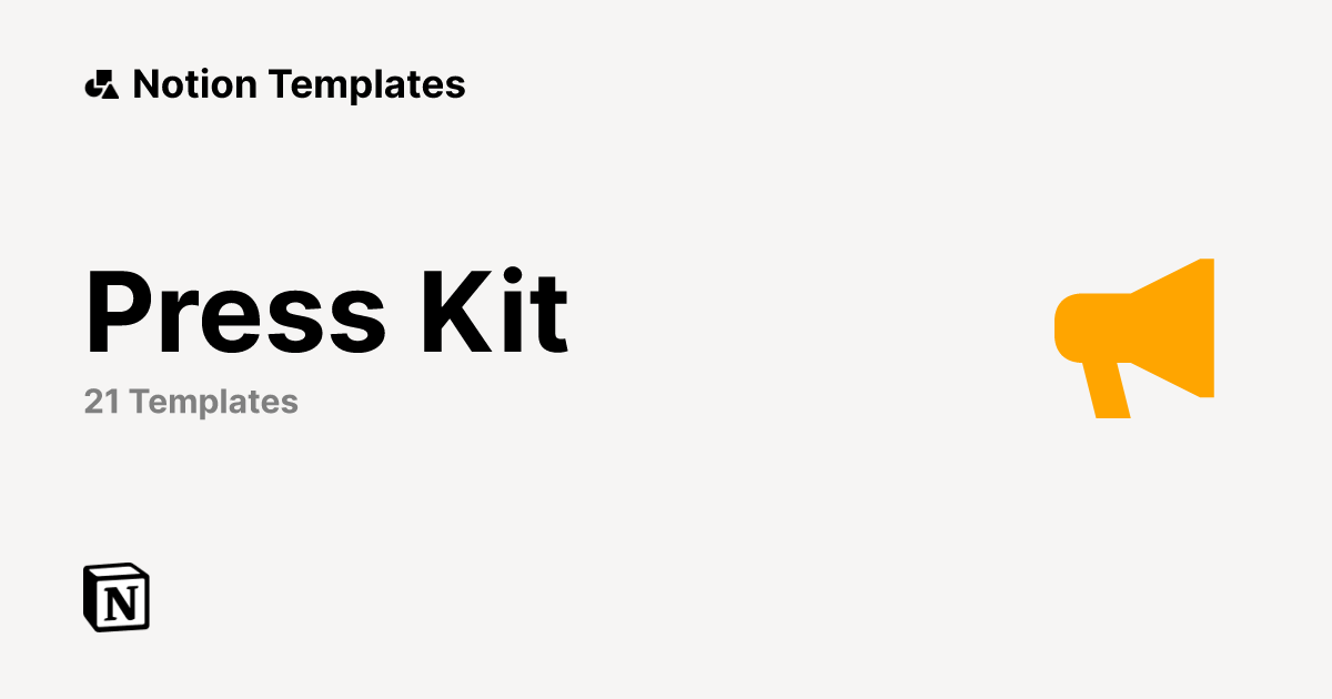 Best Press Kit Templates from Notion | Notion Marketplace