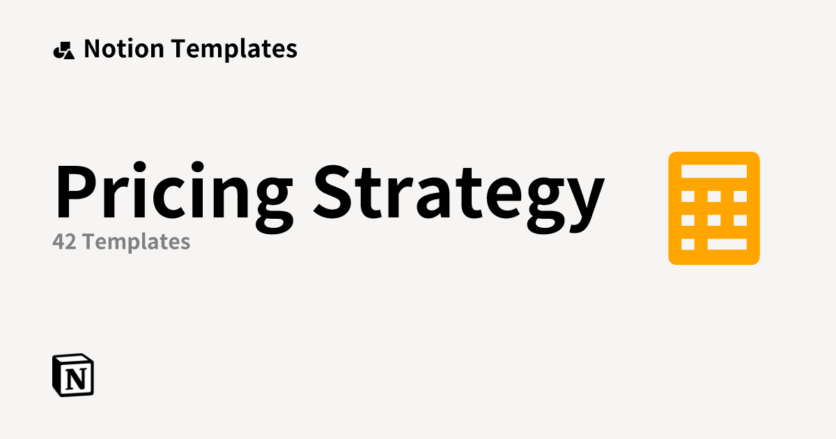 Free Pricing Strategy Templates from Notion | Notion Marketplace