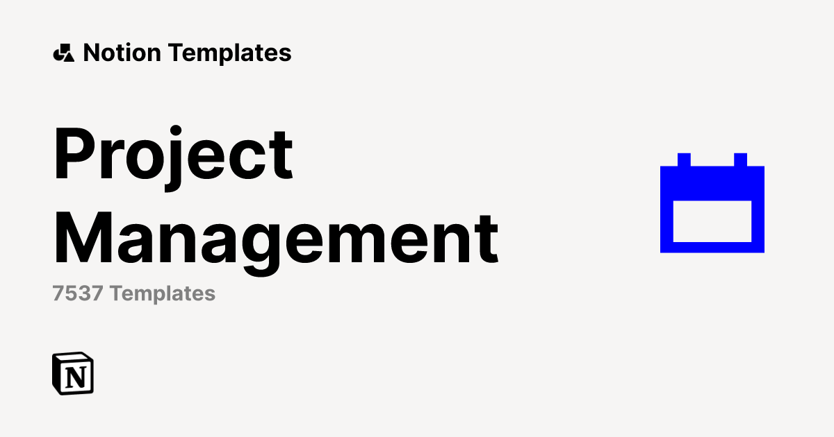 Notion Templates for Project Management | Notion Marketplace
