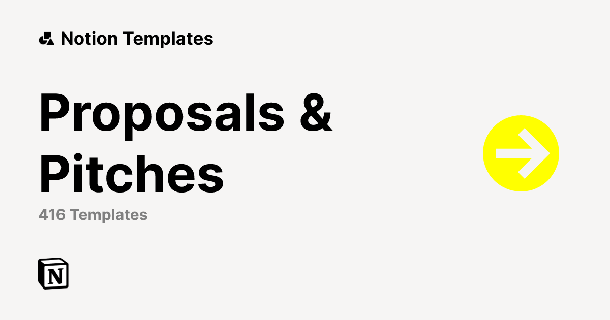 Best Proposals And Pitches Templates From Notion Notion Marketplace