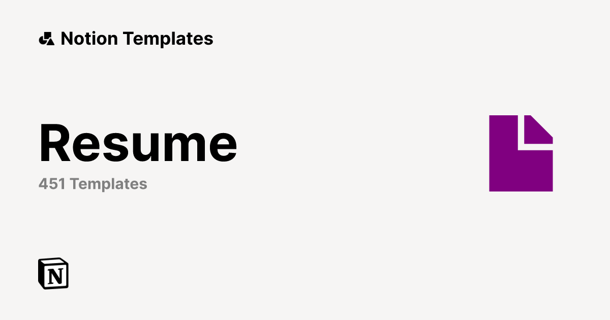 CV and resume templates from Notion | Notion Marketplace