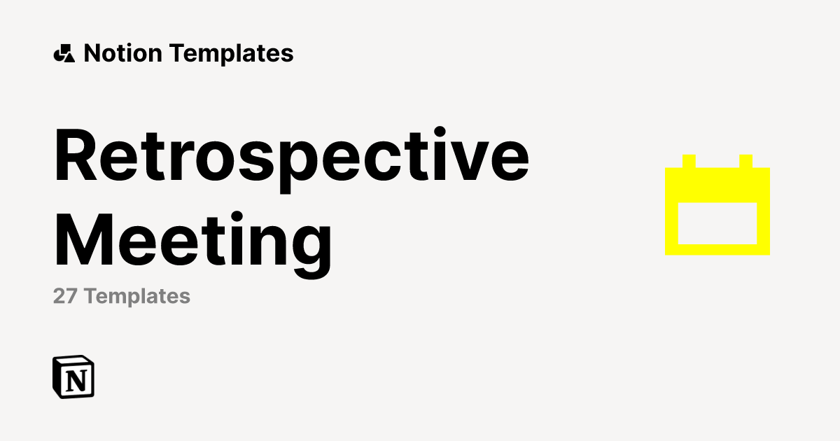 Best Retrospective Meeting Templates from Notion | Notion Marketplace