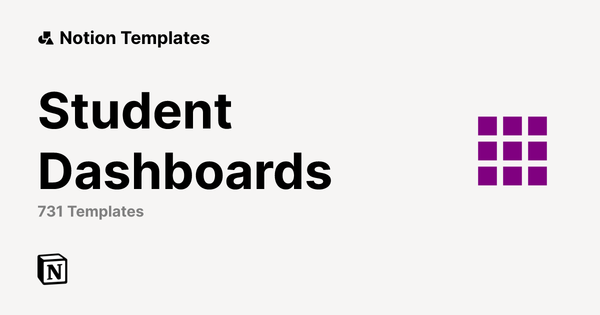 Best Student Dashboards Templates from Notion | Notion Marketplace