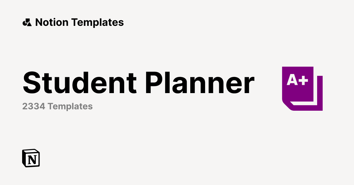 Free Student Planner Templates from Notion | Notion Marketplace