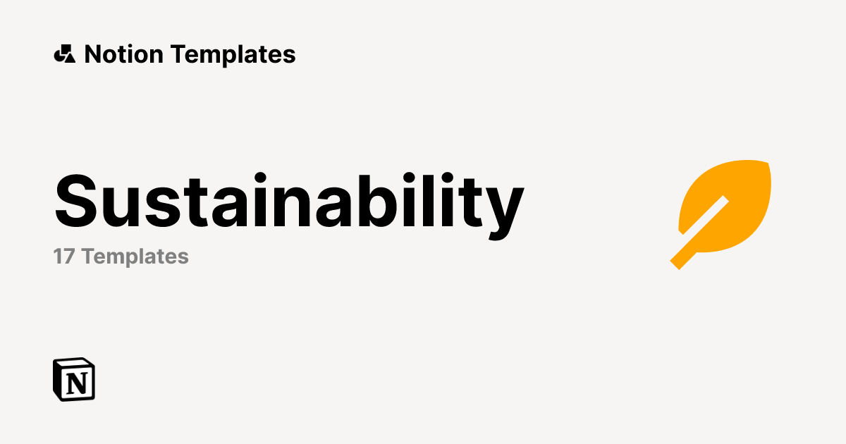 Sustainability Templates for Notion | Track & Manage Eco-Friendly Goals ...