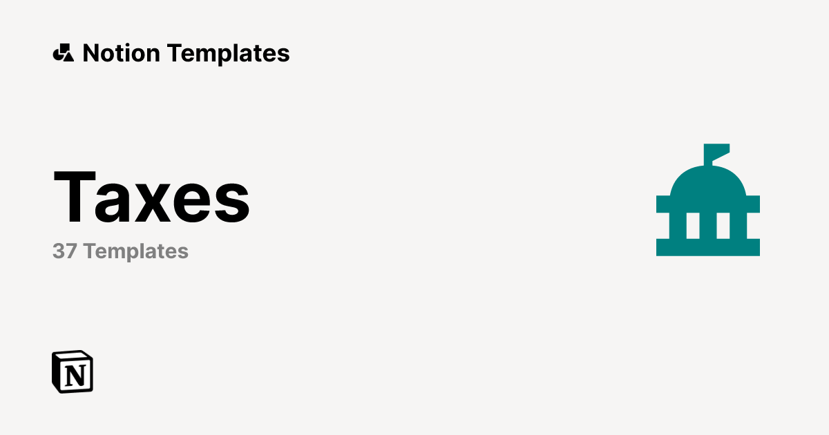 Tax Templates for Notion | Organize & Manage Tax Preparation | Notion ...