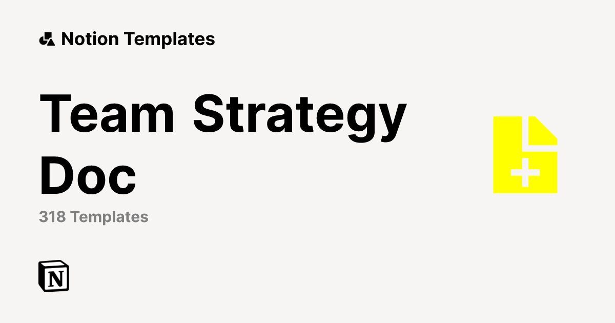 Top Team Strategy Doc Templates from Notion | Notion Marketplace