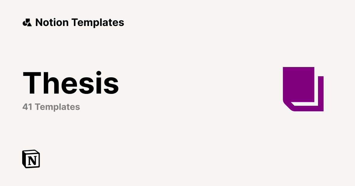 Free Thesis Templates from Notion | Notion Marketplace