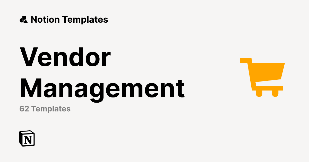 Best Vendor Management Templates from Notion | Notion Marketplace