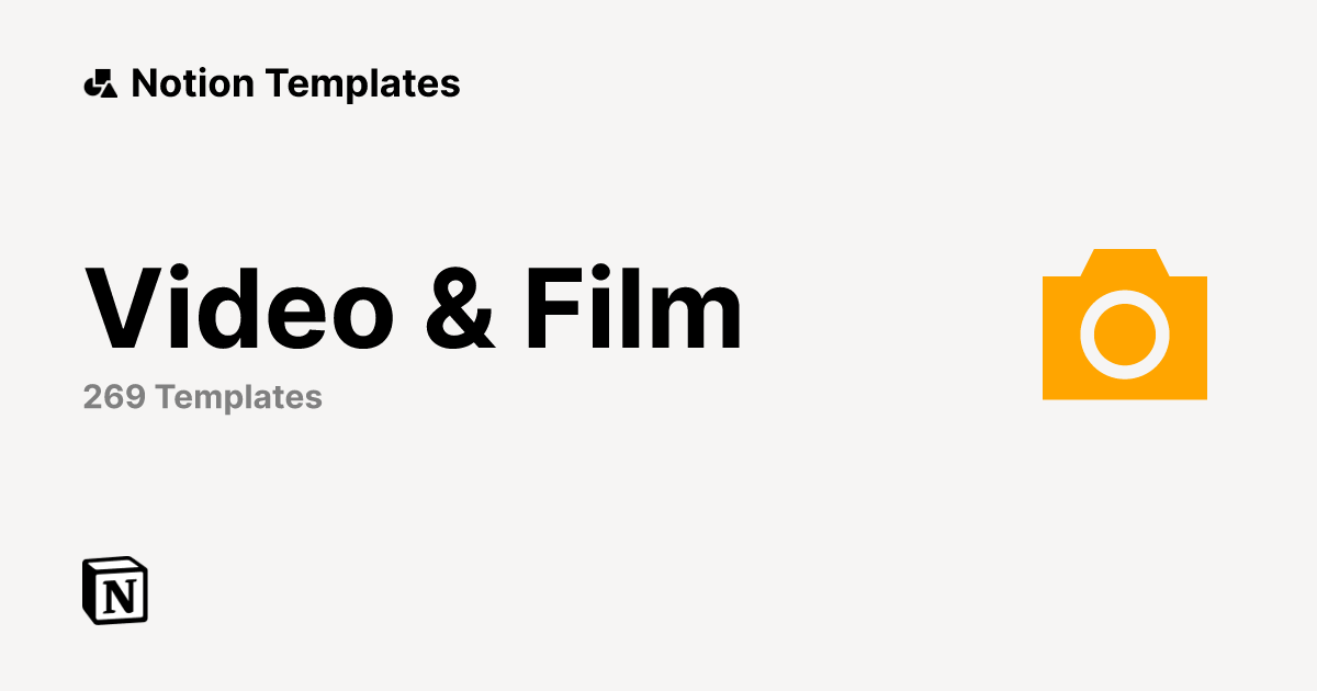 Free Video & Film Templates from Notion | Notion Marketplace