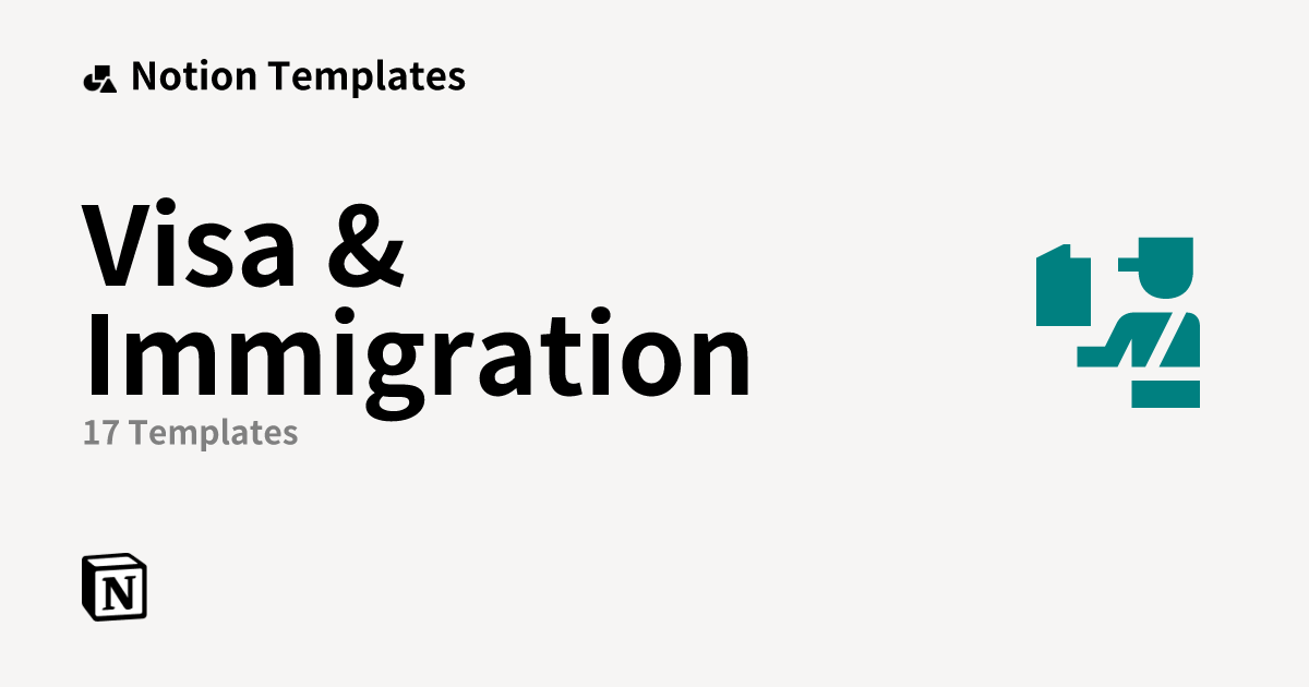 Visa & Immigration Templates for Notion | Organize Applications ...