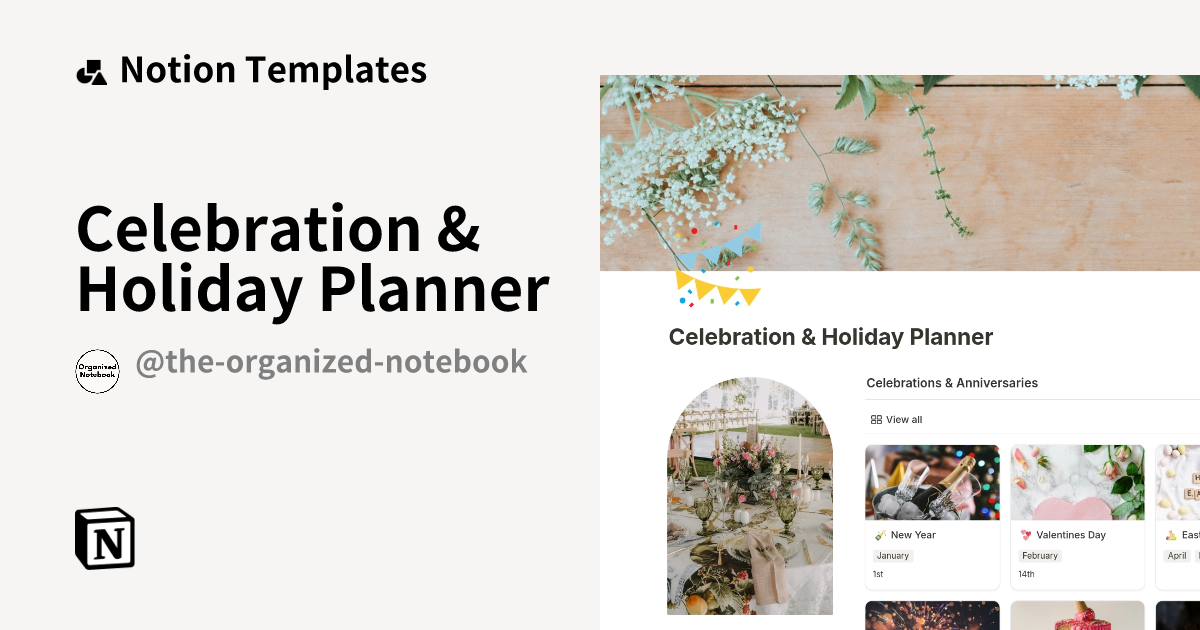 Celebration & Holiday Planner Template by The Organized Notebook ...