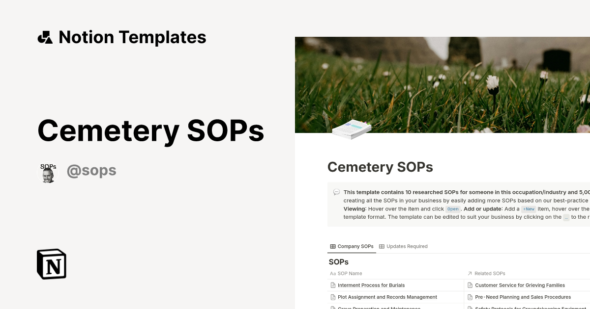 Cemetery SOPs Template | Notion Marketplace