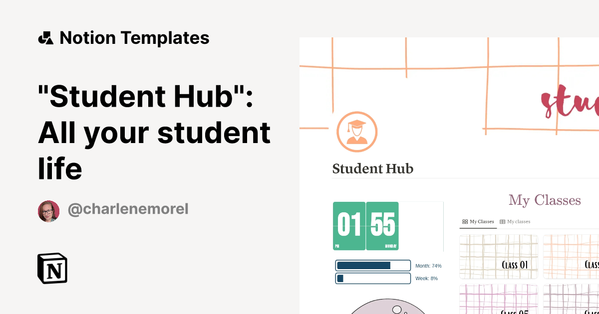 "Student Hub": All your student life Template by Charlene Morel ...