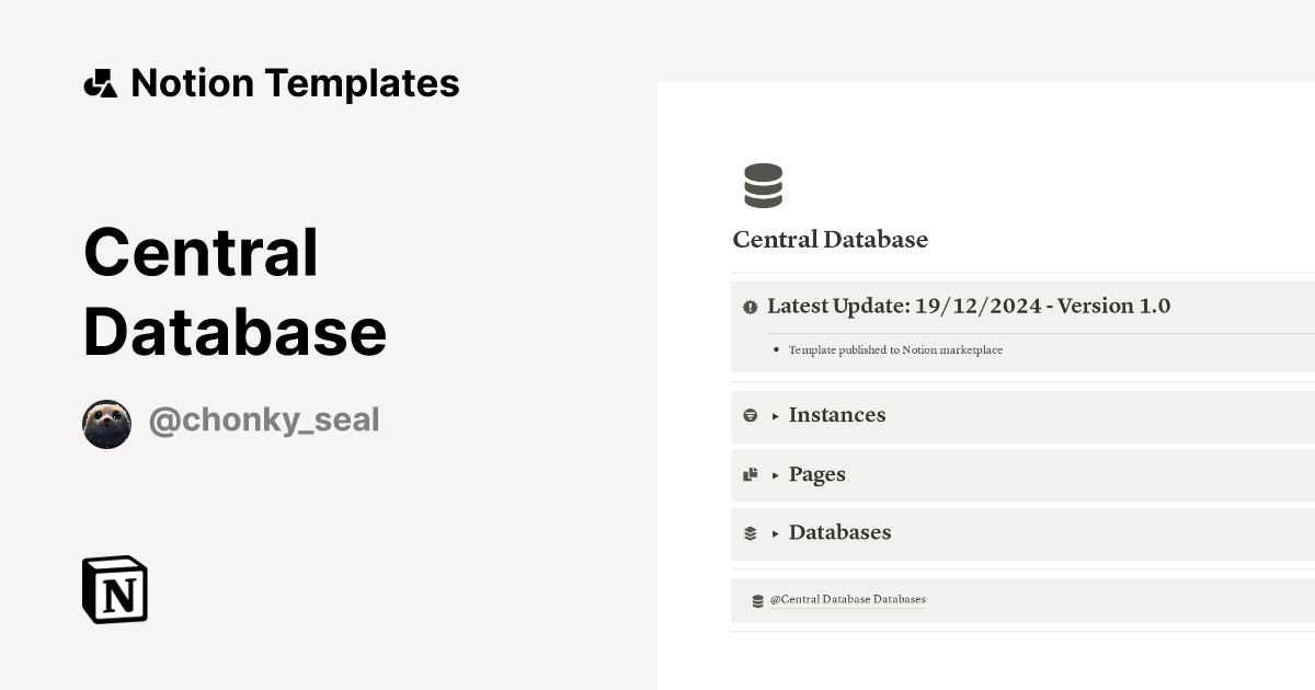 Central Database Template by Matthew | Notion Marketplace