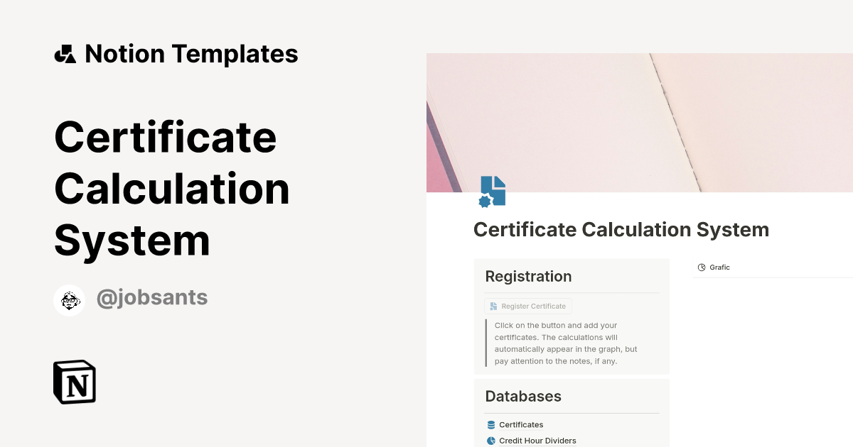 Certificate Calculation System Template | Notion Marketplace