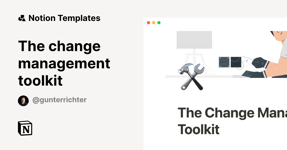 The change management toolkit Template | Notion Marketplace