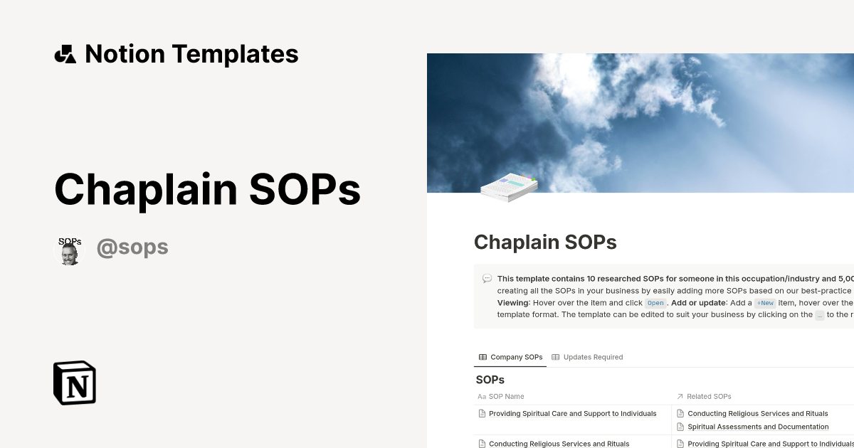 Chaplain SOPs Template by SOPs | Notion Marketplace