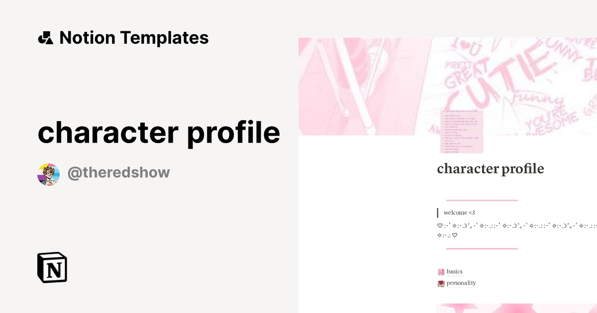 character profile Template | Notion Marketplace