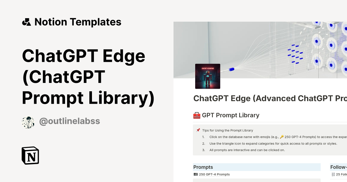 ChatGPT Edge (ChatGPT Prompt Library) Template | Notion Marketplace