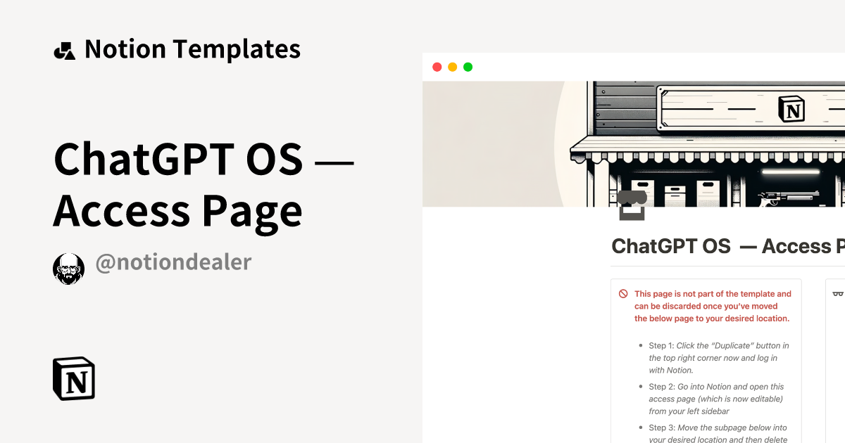 ChatGPT OS — Access Page Template | Notion Marketplace
