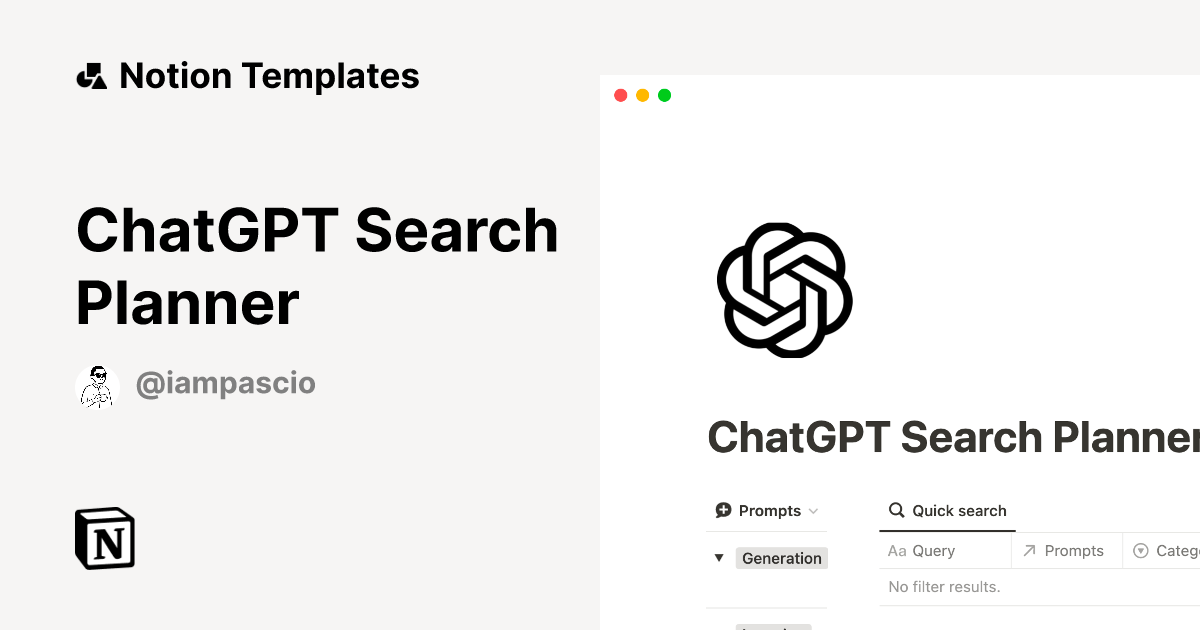 ChatGPT Search Planner Template | Notion Marketplace