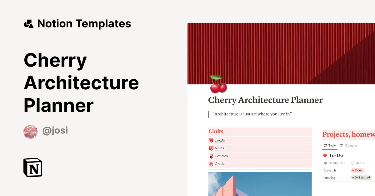 Cherry Architecture Planner Template | Notion Marketplace