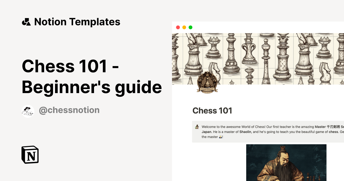 Chess 101 - Beginner's guide Template by Chess Notion | Notion Marketplace