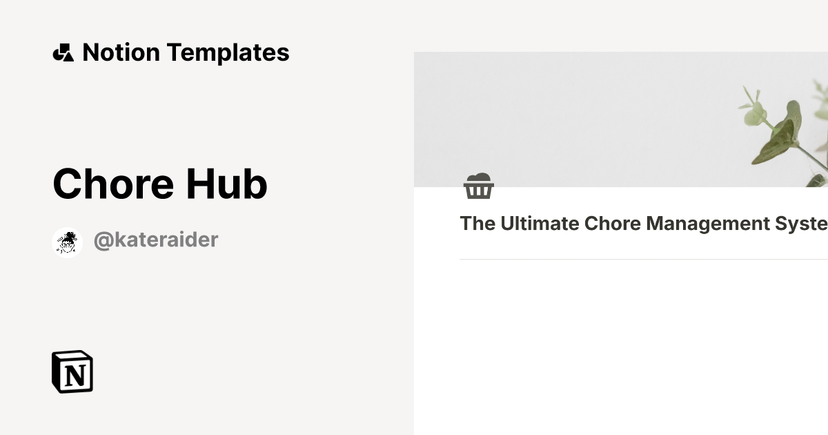 Chore Hub Template | Notion Marketplace