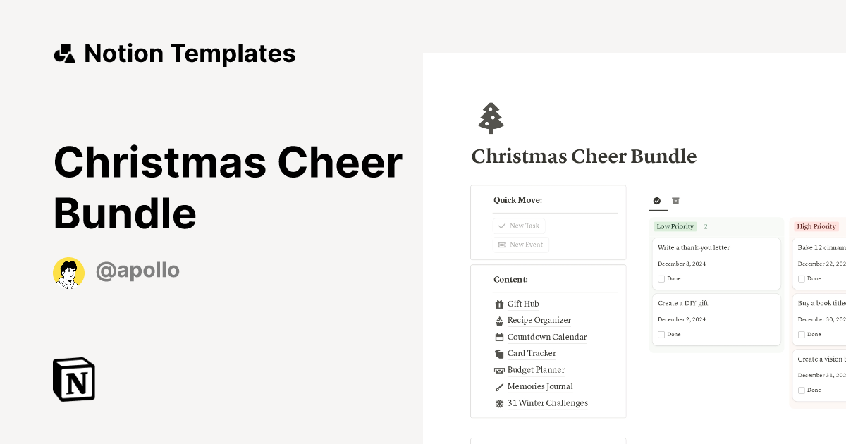 Christmas Cheer Bundle Template | Notion Marketplace
