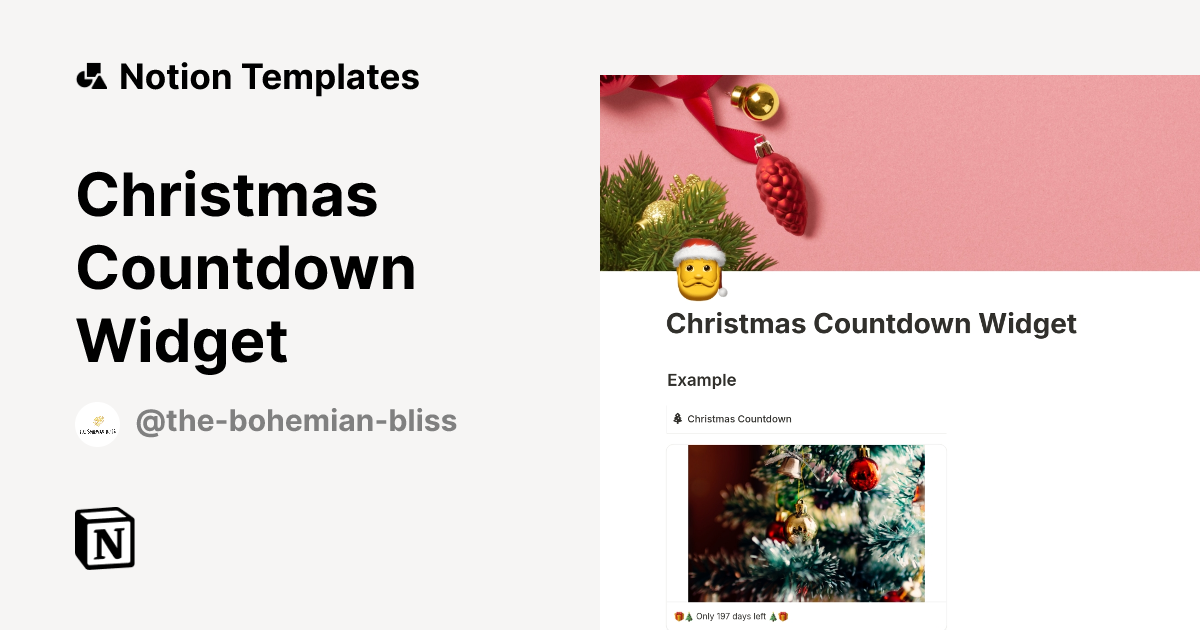 Christmas Countdown Widget Template | Notion Marketplace