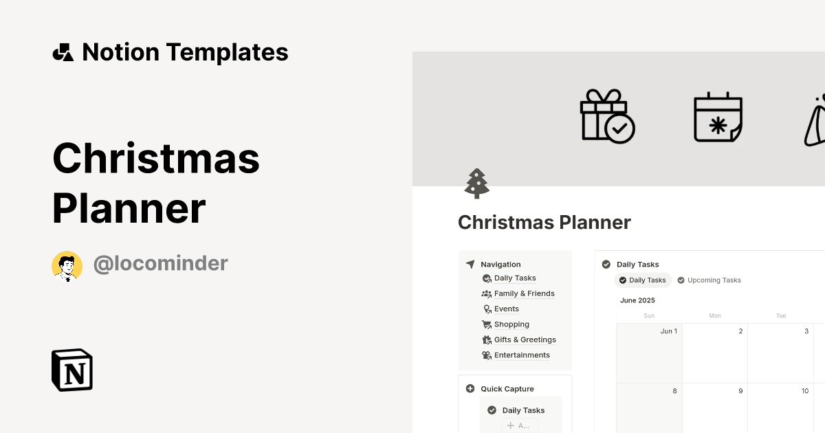 Christmas Planner Template by Locominder | Notion Marketplace