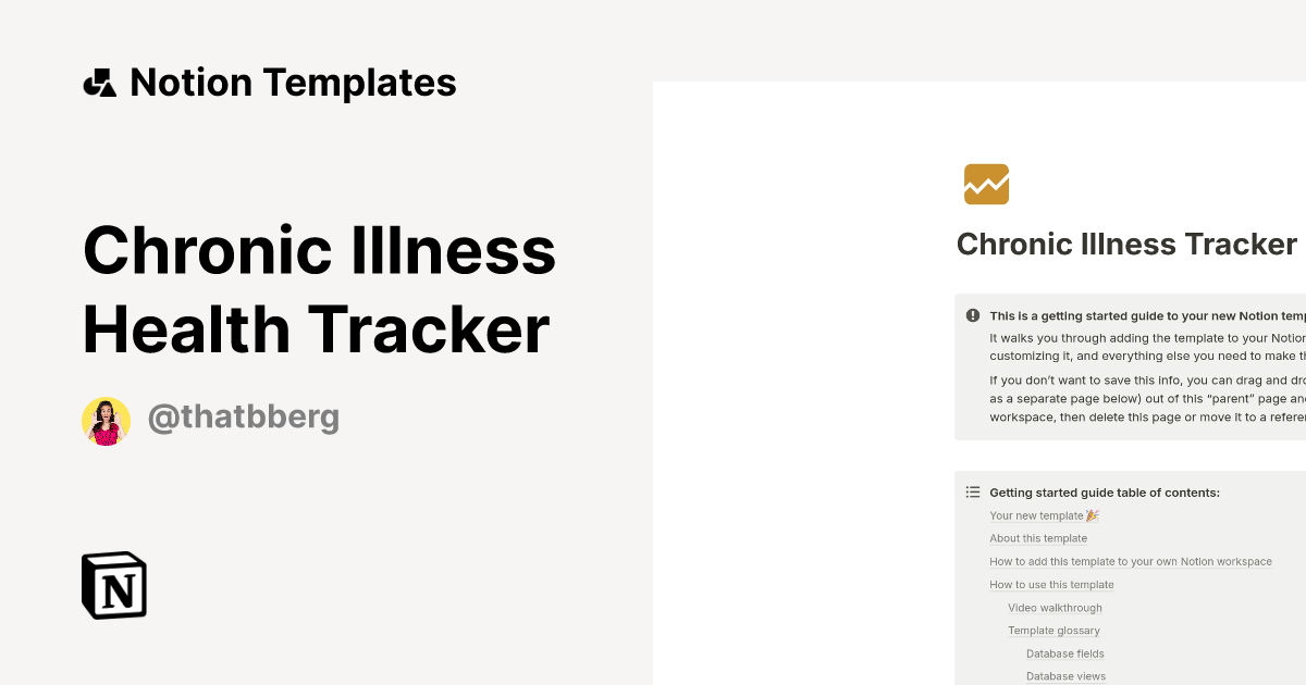 Chronic Illness Health Tracker Template by Brittany Berger | Notion Marketplace
